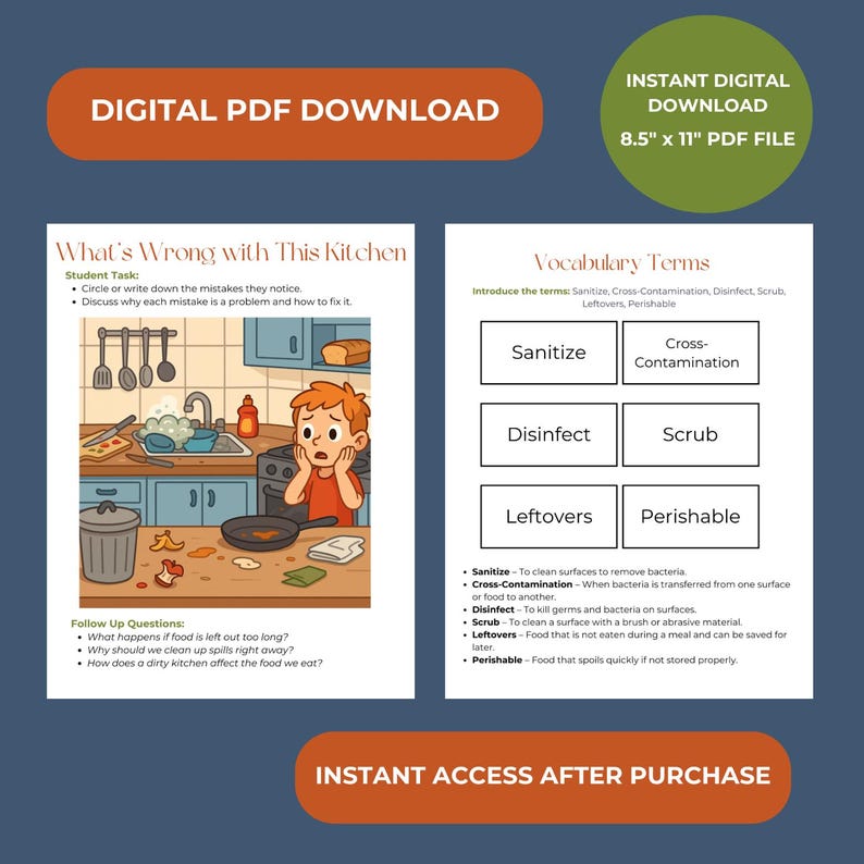 Kitchen & Cooking Skills Unit Study (grades 3-5) (printable PDF) - Etsy ...