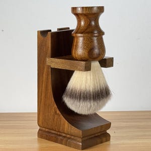 Customized Handmade Wood Shaving Kit for Men Brush and Razor Display ...