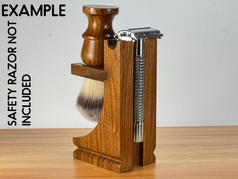 Customized Handmade Wood Shaving Kit for Men Brush and Razor Display ...