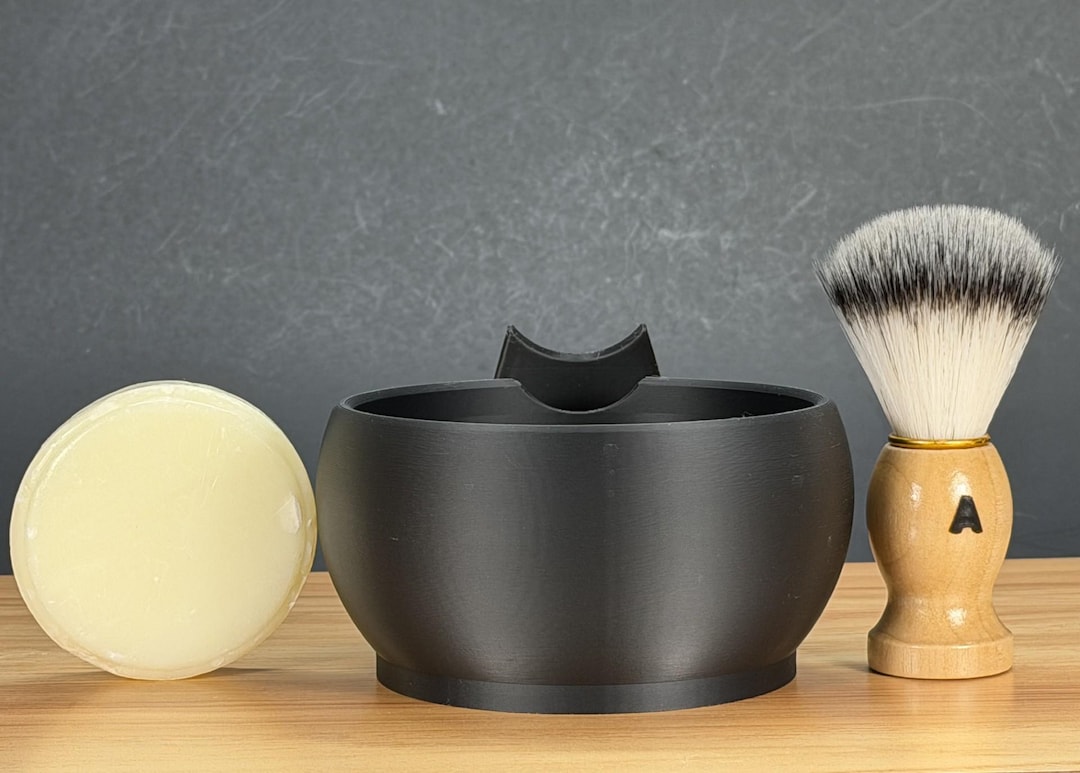 3D Printed Shaving Lathering Bowl 3PCS Shave Set Wood Handle Shaving ...