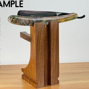 Customized Handmade Wood Shaving Kit for Men Brush and Razor Display ...