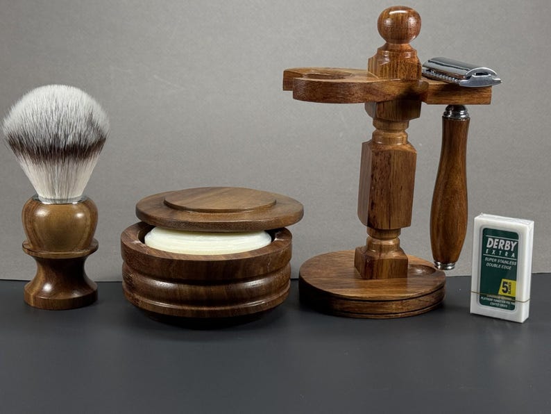 Personalized Shaving Gift Idea for Men Wood Shave Set Wet Shave Kit ...