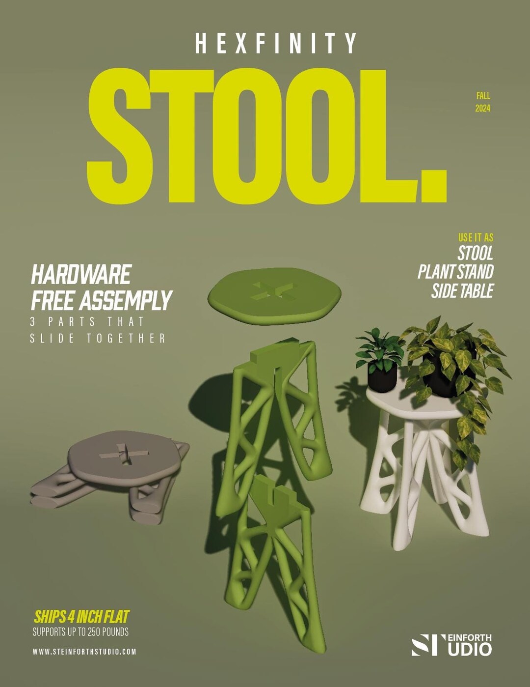 3D Printed Stool - STL, OBJ, RHINO 3D File - Etsy