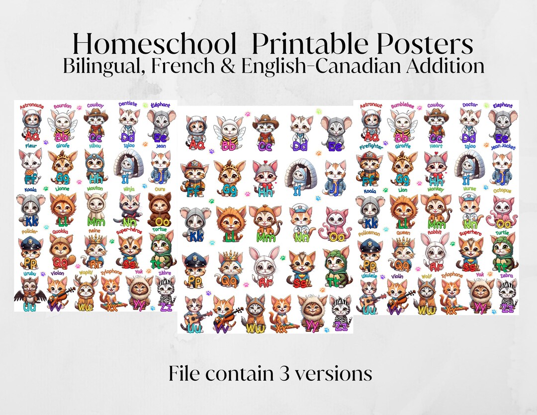 Printable Bilingual French-english Educational Posters | Homeschool ...
