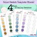 4xa6 Portable Color Swatch Template - Mini Size, Blank, Pastel Color ...
