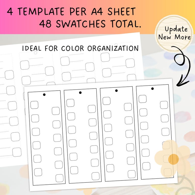 Portable Color Swatch Template Printable, 12 Color Boxes, 8 Files PDF ...