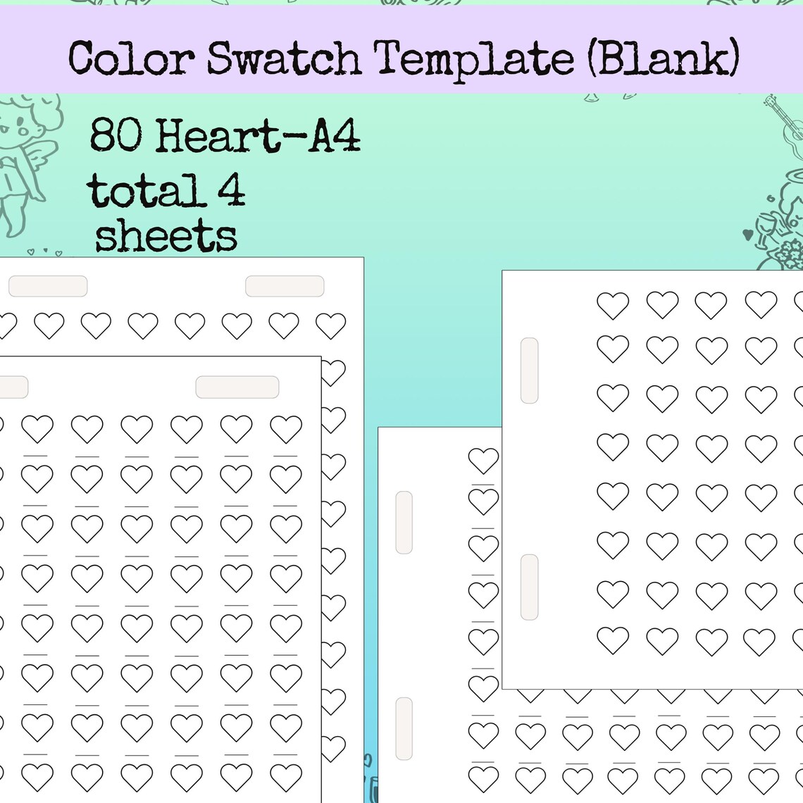 Swatch Charts, Printable Swatch, Color Palette Sheet,digital Swatch ...
