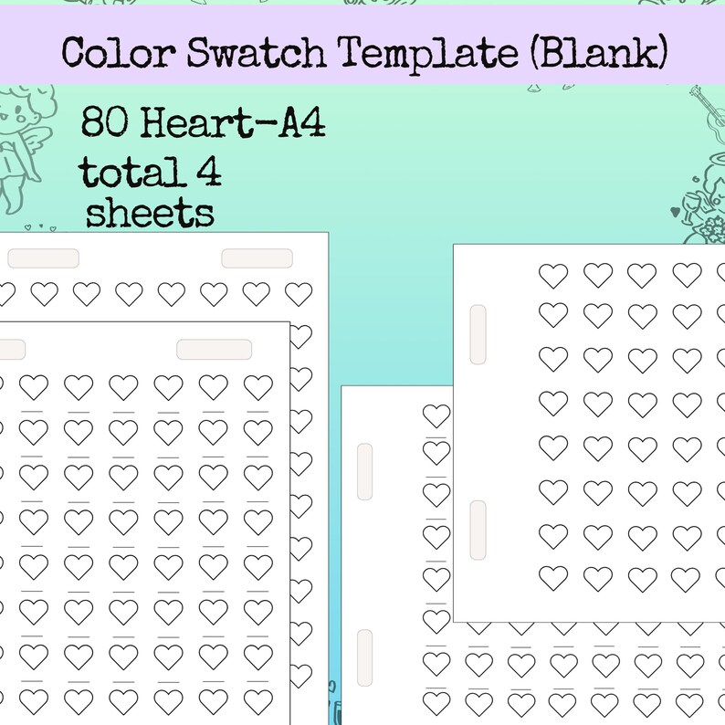 Swatch Charts, Printable Swatch, Color Palette Sheet,digital Swatch ...