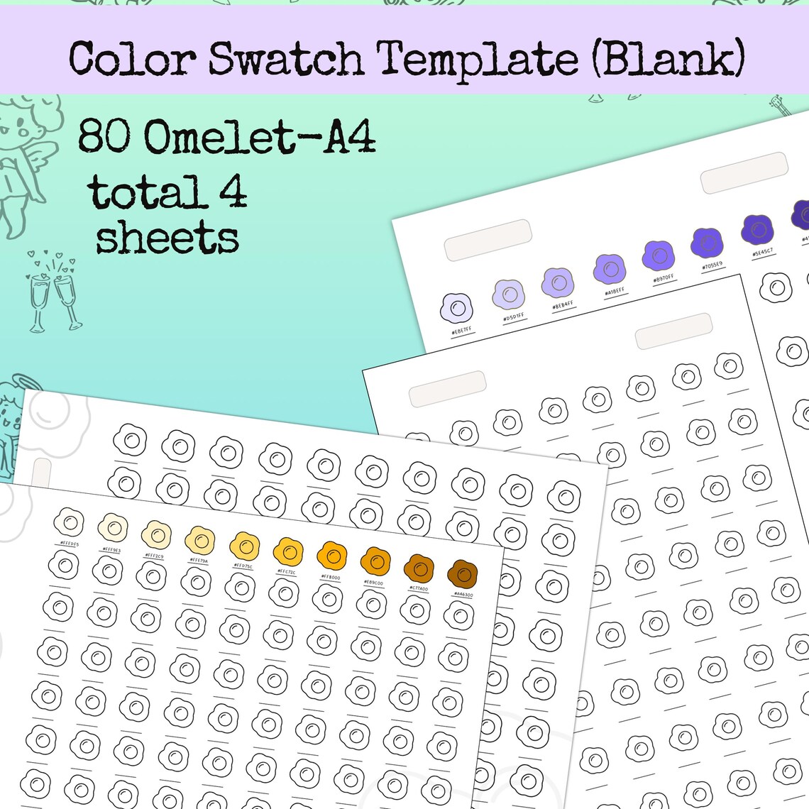 Printable Swatch,color Palette Sheet,digital Swatch Care,color ...