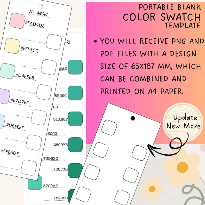Portable Color Swatch Template Printable, 12 Color Boxes, 8 Files PDF ...