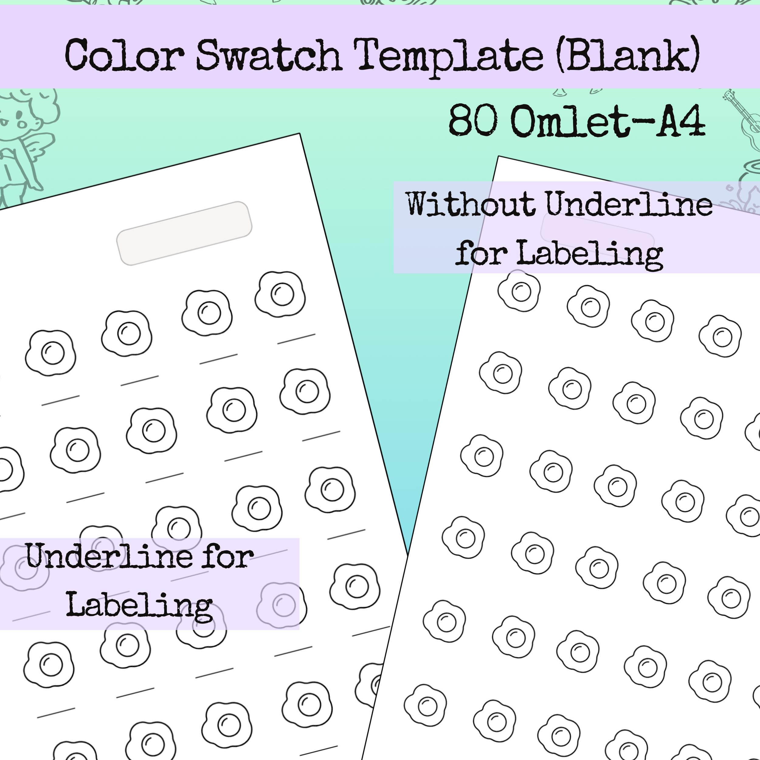 80 Color Swatch Template: A4 Color Palette Sheet (PNG & PDF) - Etsy