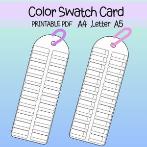 Pastel Color Swatch Card Template: DIY Color Chart (PDF Download A4/a5 ...