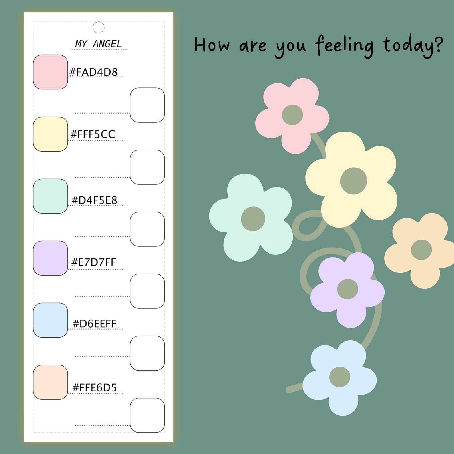 Portable Color Swatch Template - Mini Size, Blank, Pastel Color Swatch ...
