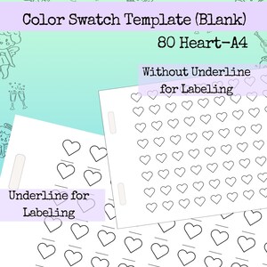 Swatch Charts, Printable Swatch, Color Palette Sheet,digital Swatch ...