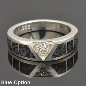 Dinosaur Bone Ring With White Sapphire Accents in Sterling Silver ...