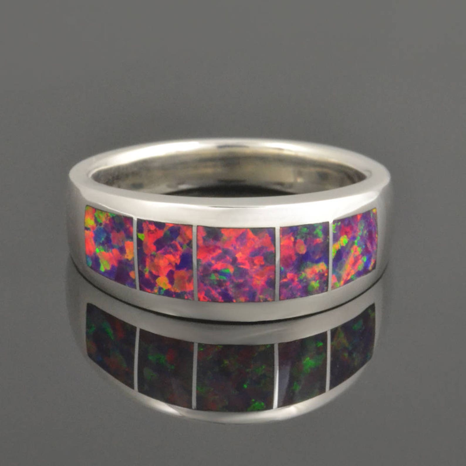 Woman's Lab Opal Ring Handcrafted in Sterling Silver by - Etsy