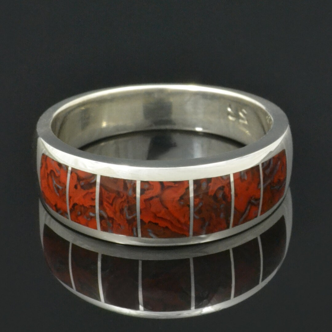 Fossilized Dinosaur Bone Ring in Sterling Silver by Hileman Silver ...