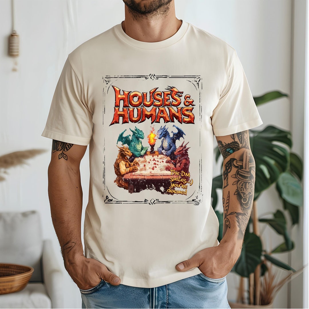 Houses and Humans D&D Shirt: Vintage 90s Retro Dungeons and Dragons Tee ...