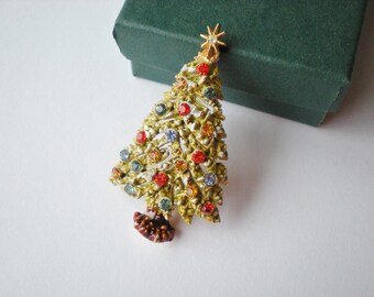 Christmas tree brooch | Etsy