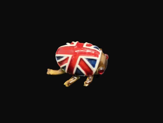 Vintage Rare HAR British Union Jack Beetle Brooch - Gem