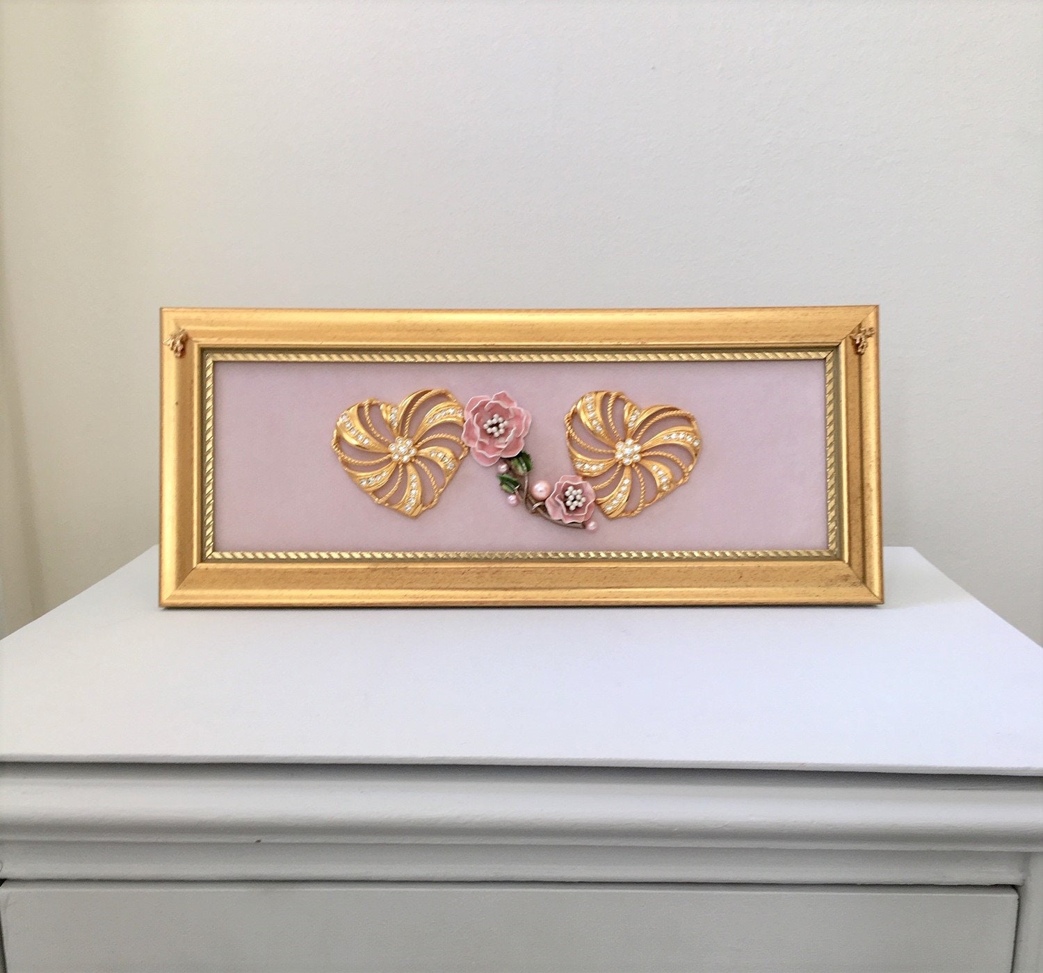 Vintage Framed Sweetheart Jewelry Art - Etsy