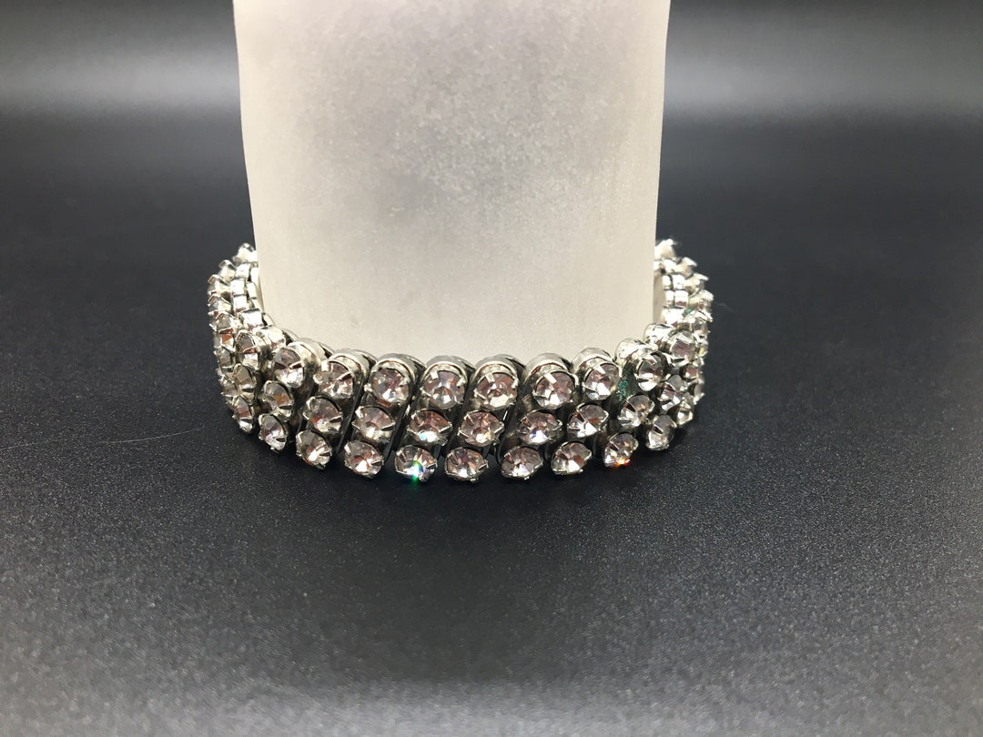 Vintage Rhinestone Expansion Bracelet - Etsy