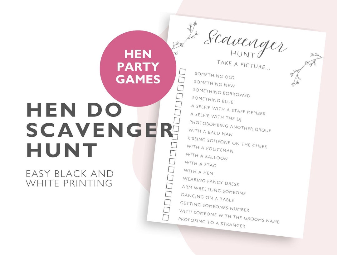 Scavenger Hunt – Hen Do Scavenger Hunt, Hen Do, Hen Party Game, Bridal ...