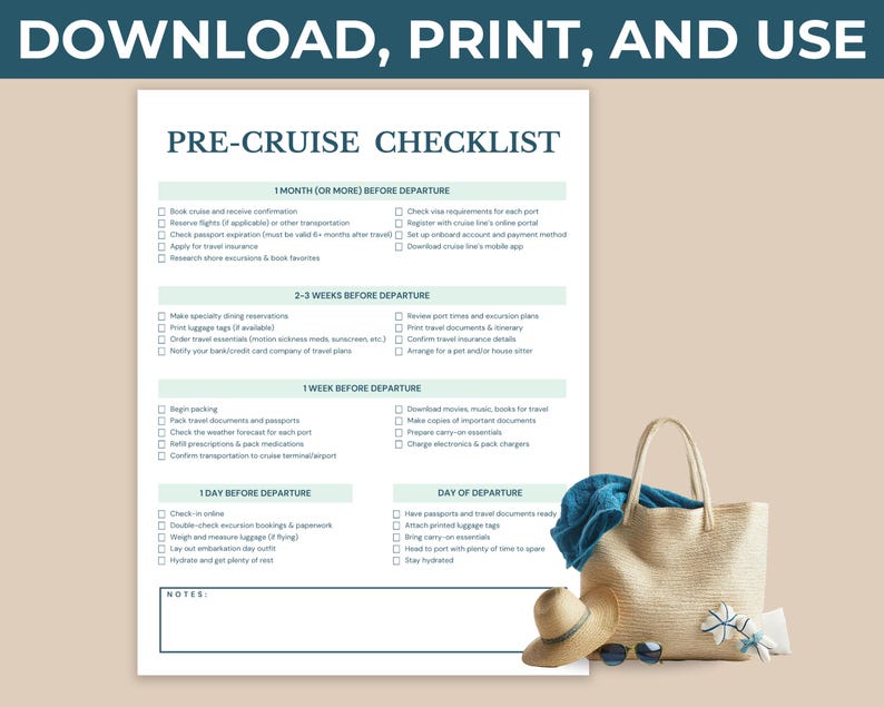 Pre-cruise Checklist, Cruise Essentials, Cruise Packing Checklist ...