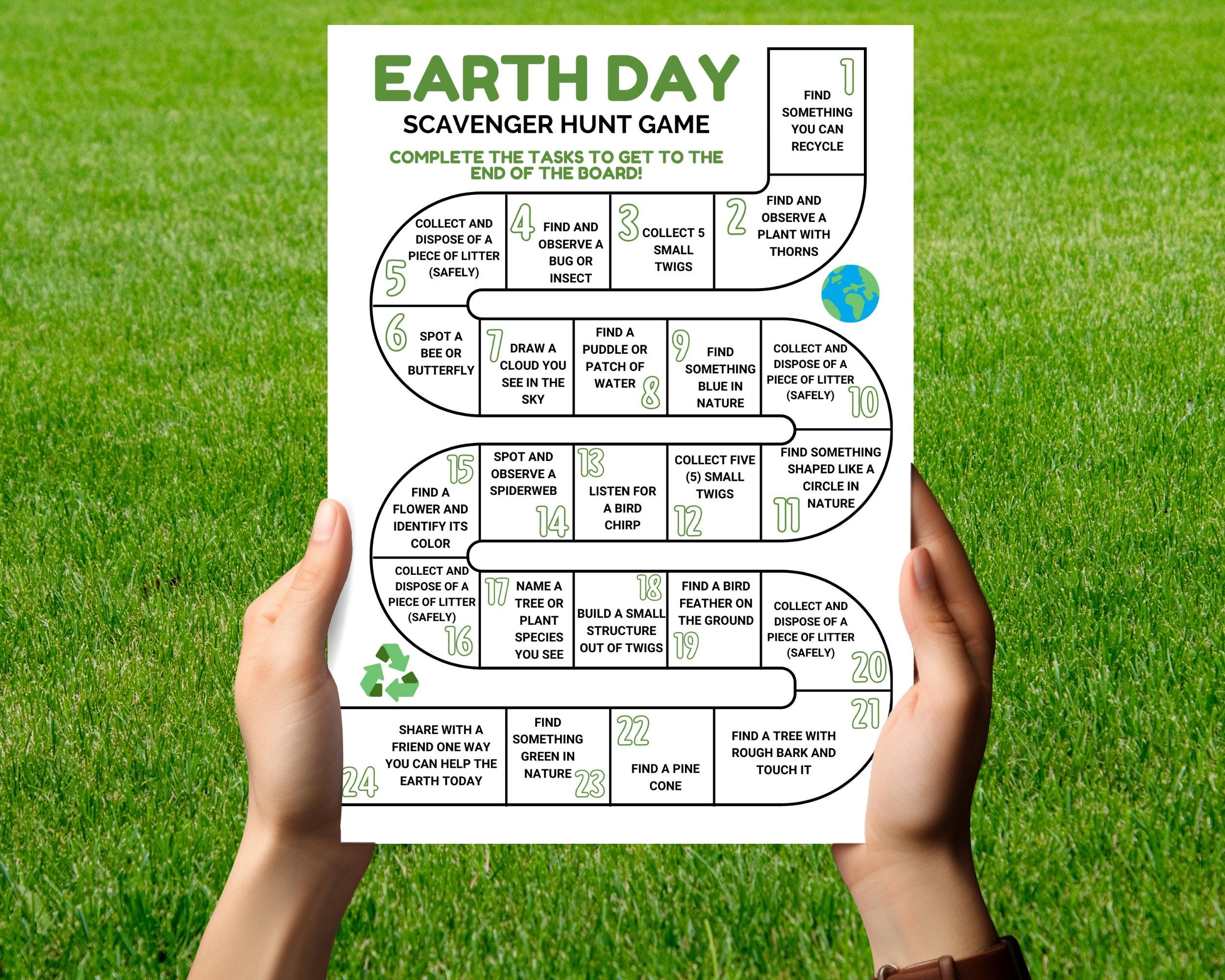 Earth Day Scavenger Hunt for Kids, Printable Earth Day Scavenger Hunt ...