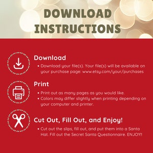 Secret Santa Questionnaire, Slips and Sign-up Sheet | Printable Secret ...