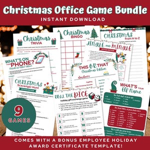 Printable Office Christmas Game Bundle | Christmas Employee Games ...