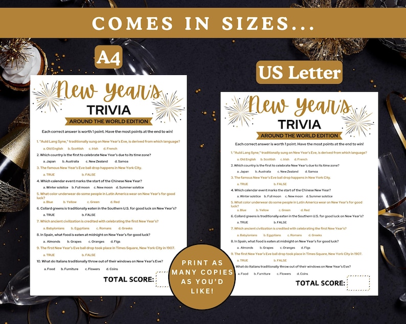 Printable New Year's Trivia and Answers | New Year's Trivia - Around ...