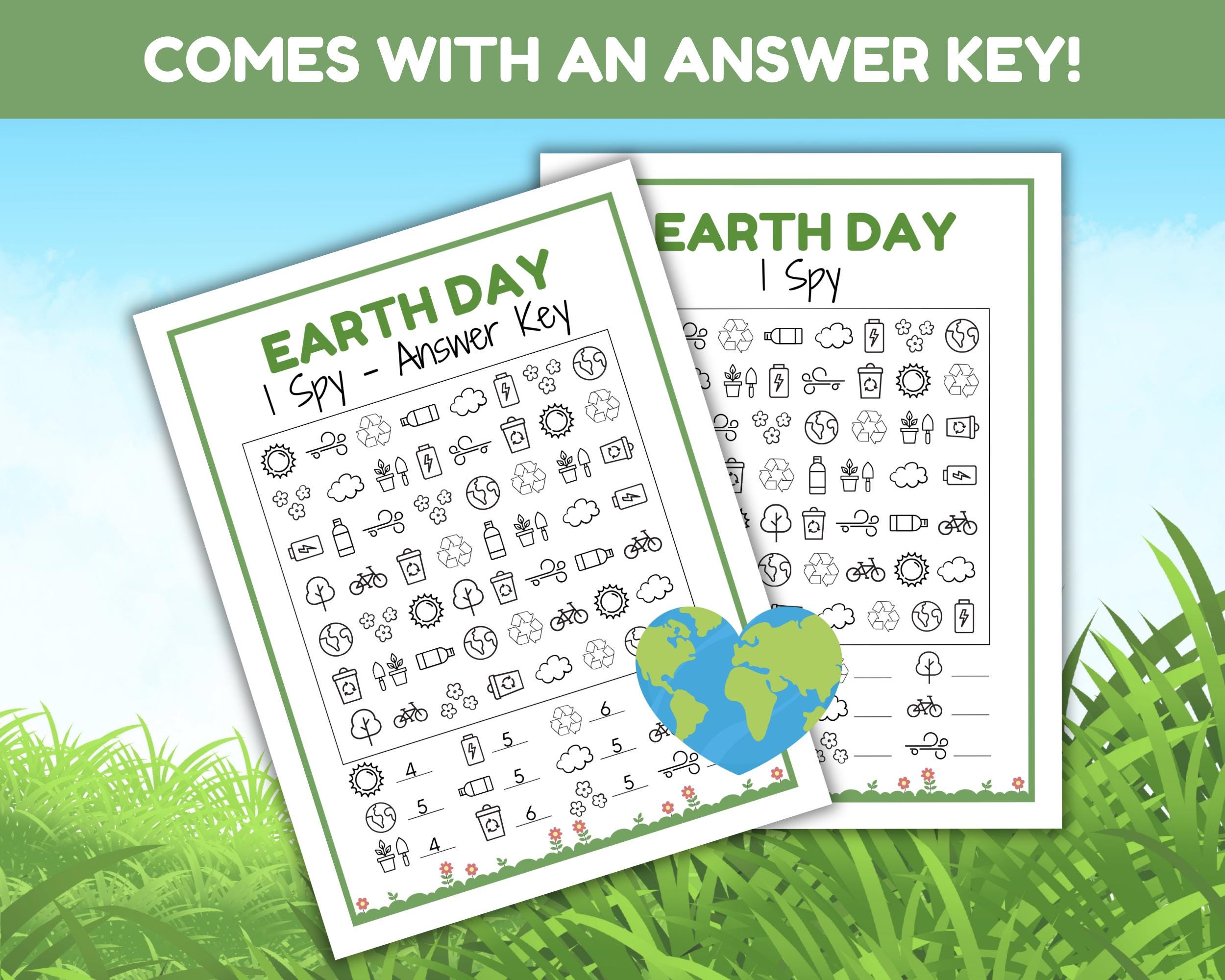 Earth Day I Spy for Kids, Printable Earth Day I Spy, Earth Day ...