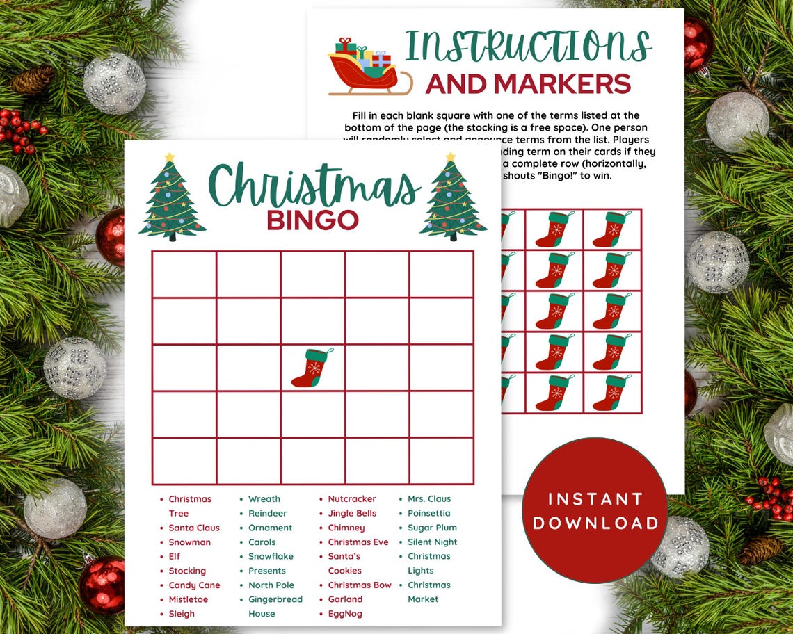 Printable Christmas Bingo | Christmas Bingo and Markers | Office ...