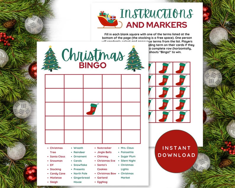 Printable Christmas Bingo | Christmas Bingo and Markers | Office ...