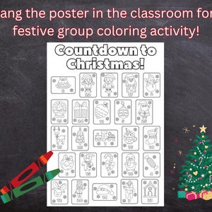 Christmas Countdown Coloring Poster | Printable Christmas Countdown ...