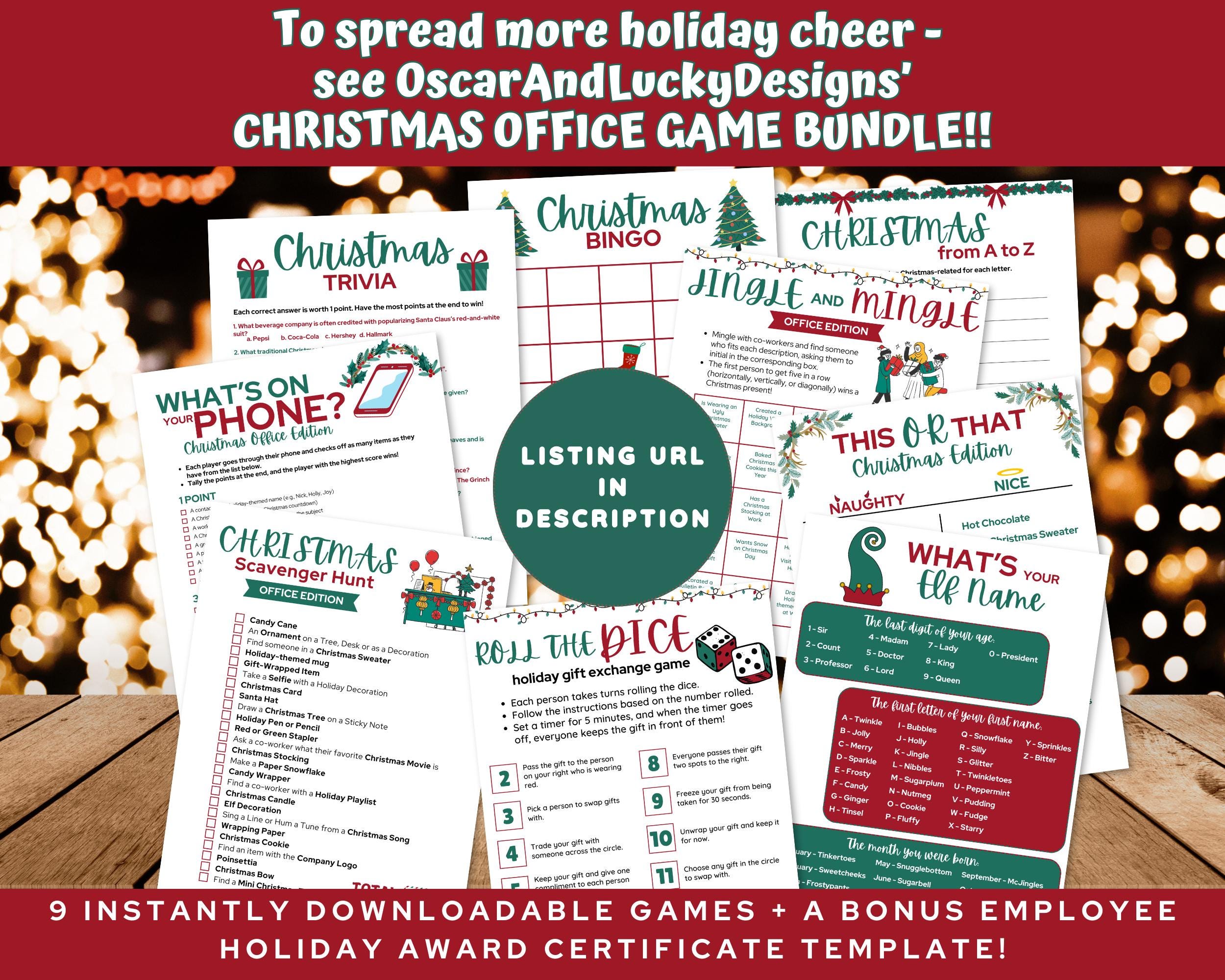 Printable Christmas Bingo | Christmas Bingo and Markers | Office ...
