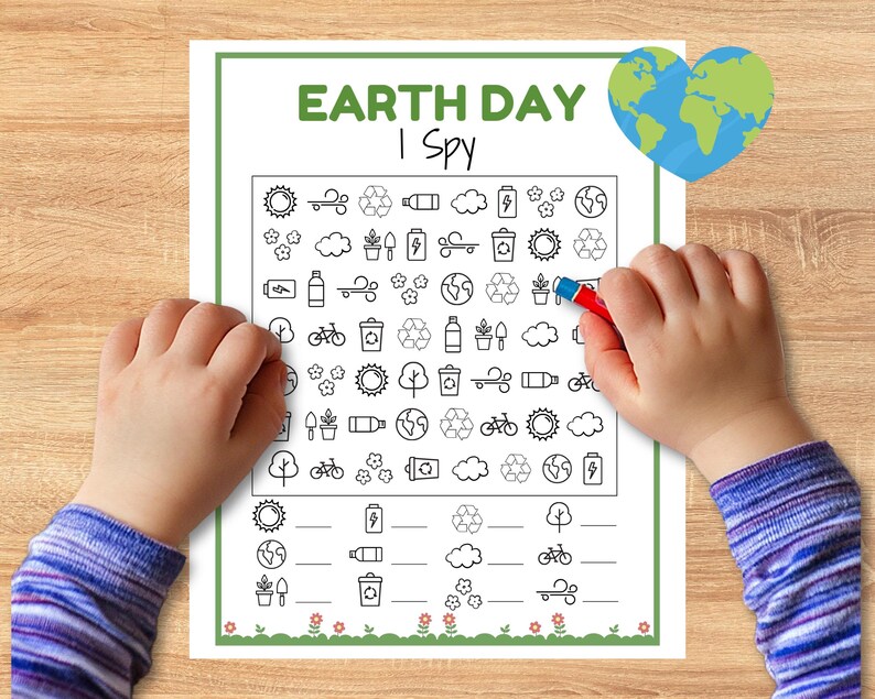 Earth Day I Spy for Kids, Printable Earth Day I Spy, Earth Day ...