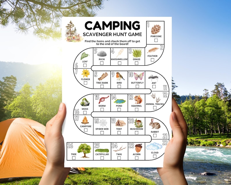 Camping Scavenger Hunt for Kids, Camping Game for Kids, Outdoor ...
