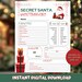 Secret Santa Questionnaire, Slips and Sign-up Sheet | Printable Secret ...