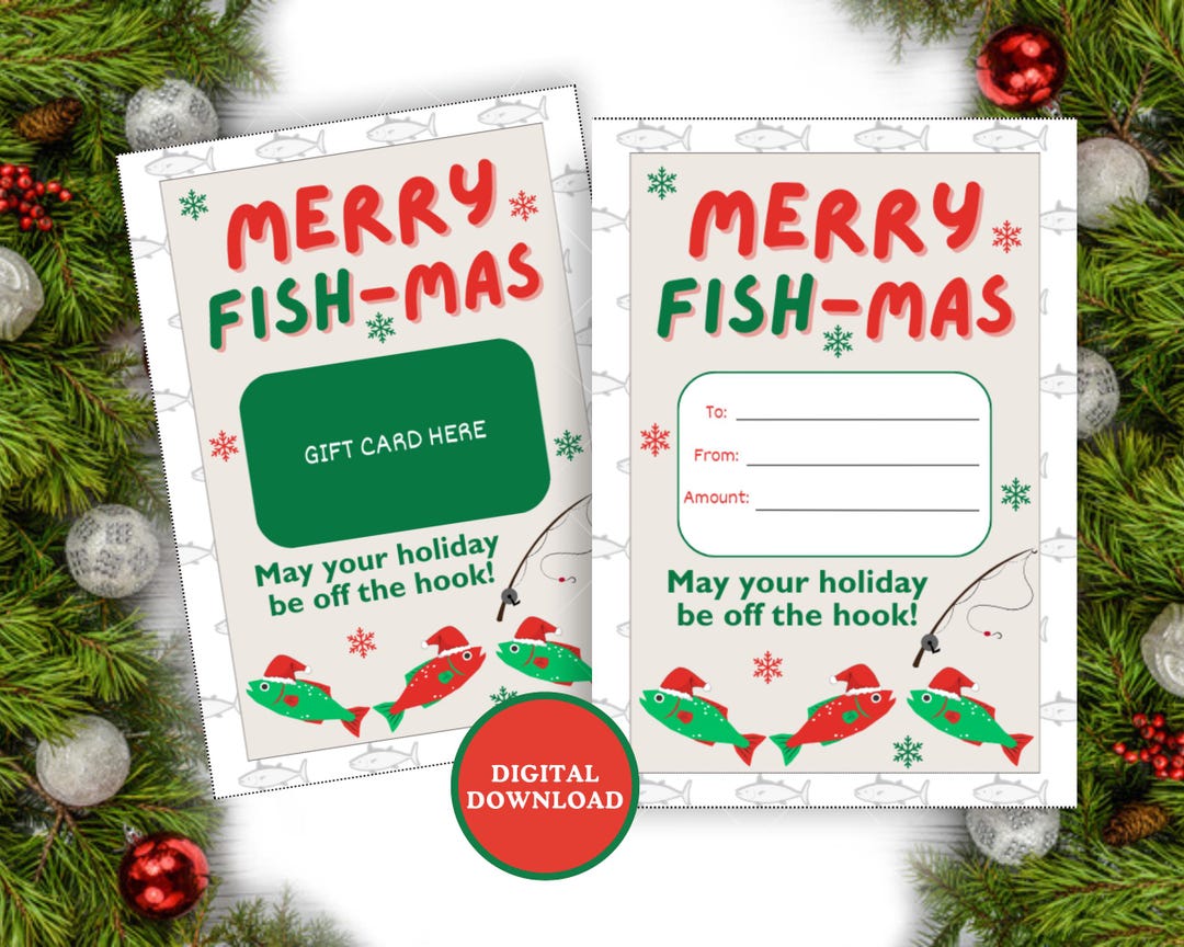Merry Fish-mas Printable Gift Card Holder and DIY Envelope | Printable ...