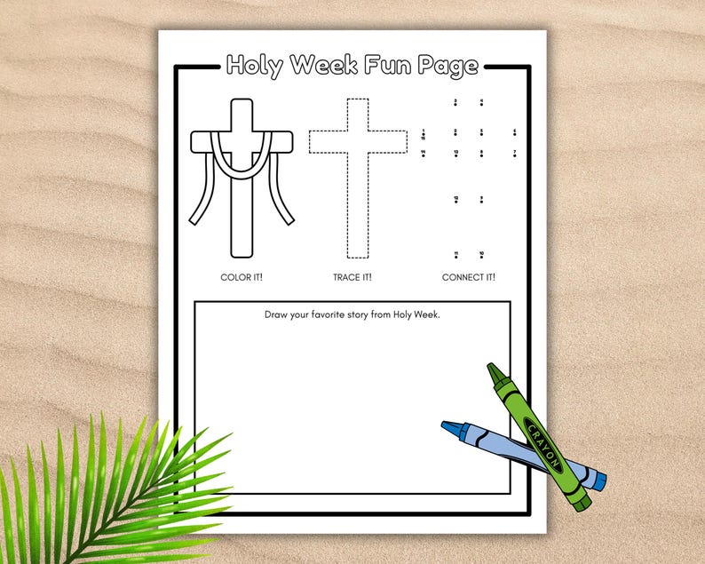 Holy Week Activities for Kids, Printable Holy Week Activities, Sunday ...