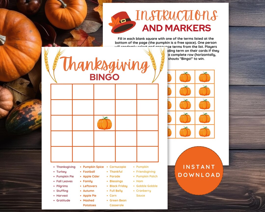 Thanksgiving Bingo: Gobble and Win! | Printable Thanksgiving Bingo and ...