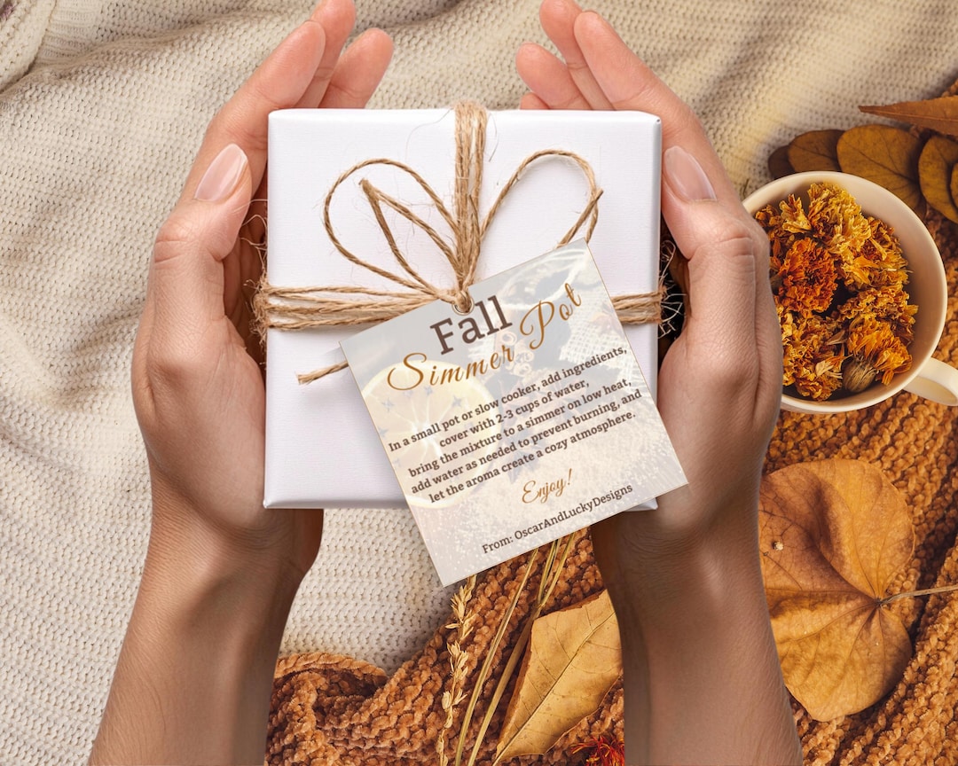 Editable Fall Simmer Pot Gift Tag | Housewarming Simmer Pot Gift Tag ...