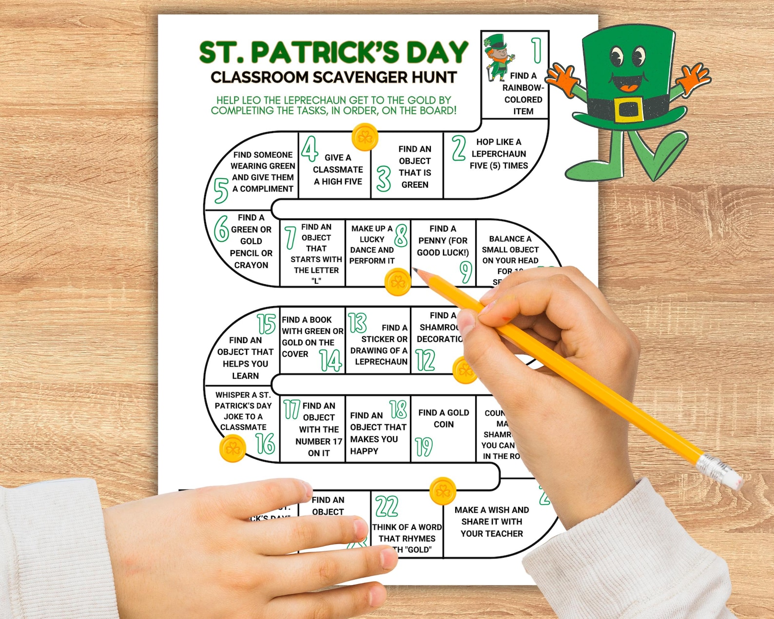 St Patrick's Day Classroom Scavenger Hunt, Printable St Patrick's Day ...