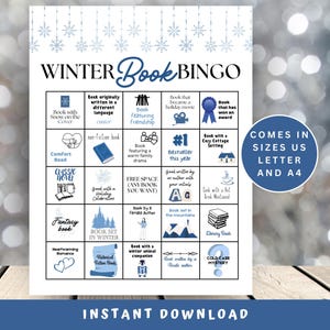 Printable Winter Book Bingo | Winter Book Tracker | Book Club Game ...