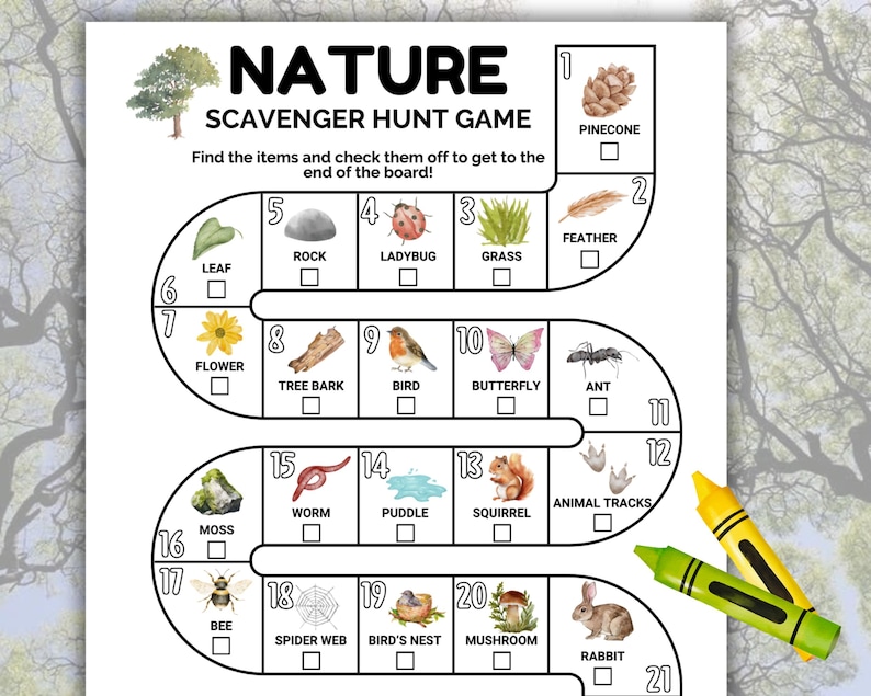Nature Scavenger Hunt for Kids, Nature Walk Scavenger Hunt, Outdoor ...