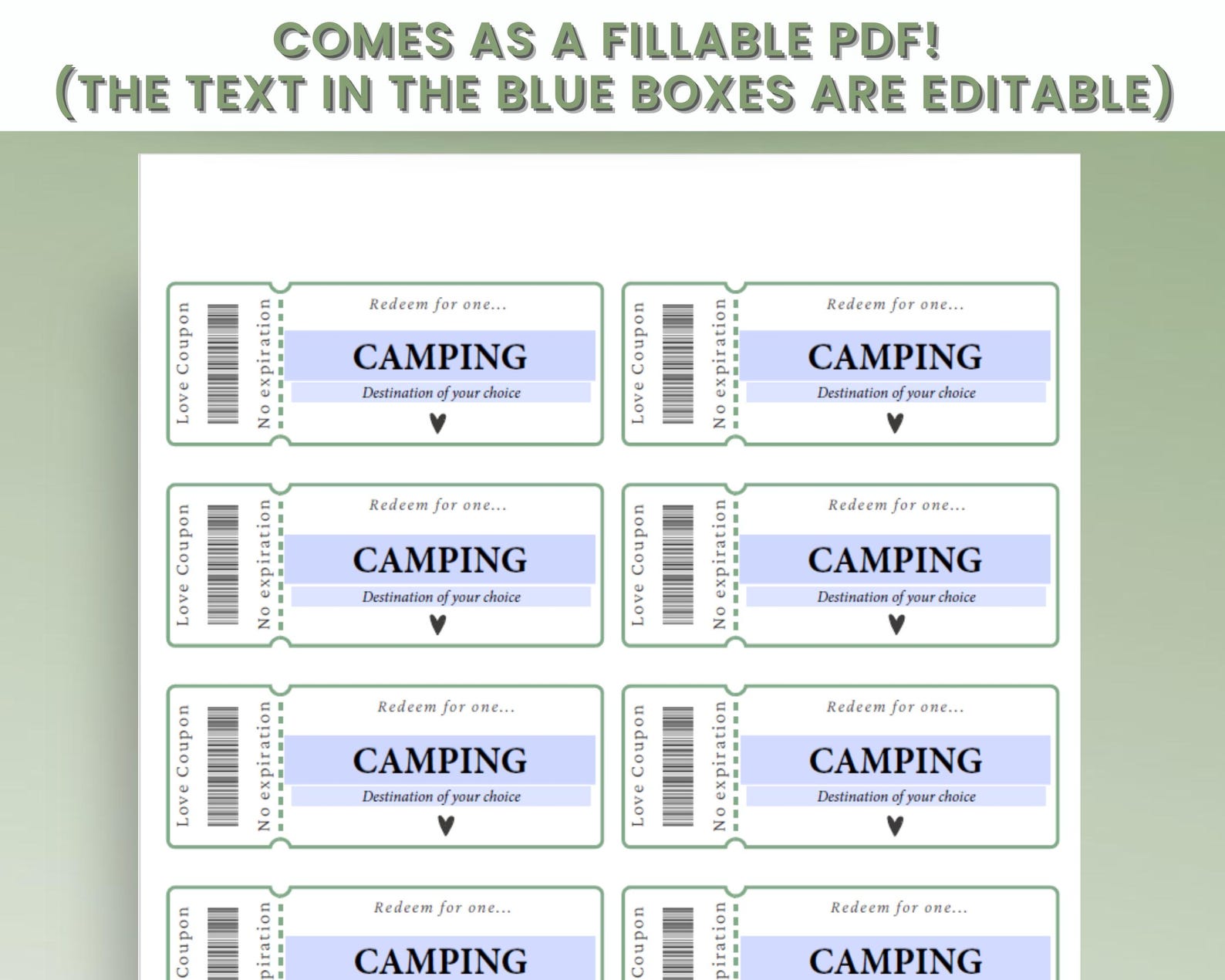 20 Printable Love Coupons for Adventurous Couples | Editable Love ...