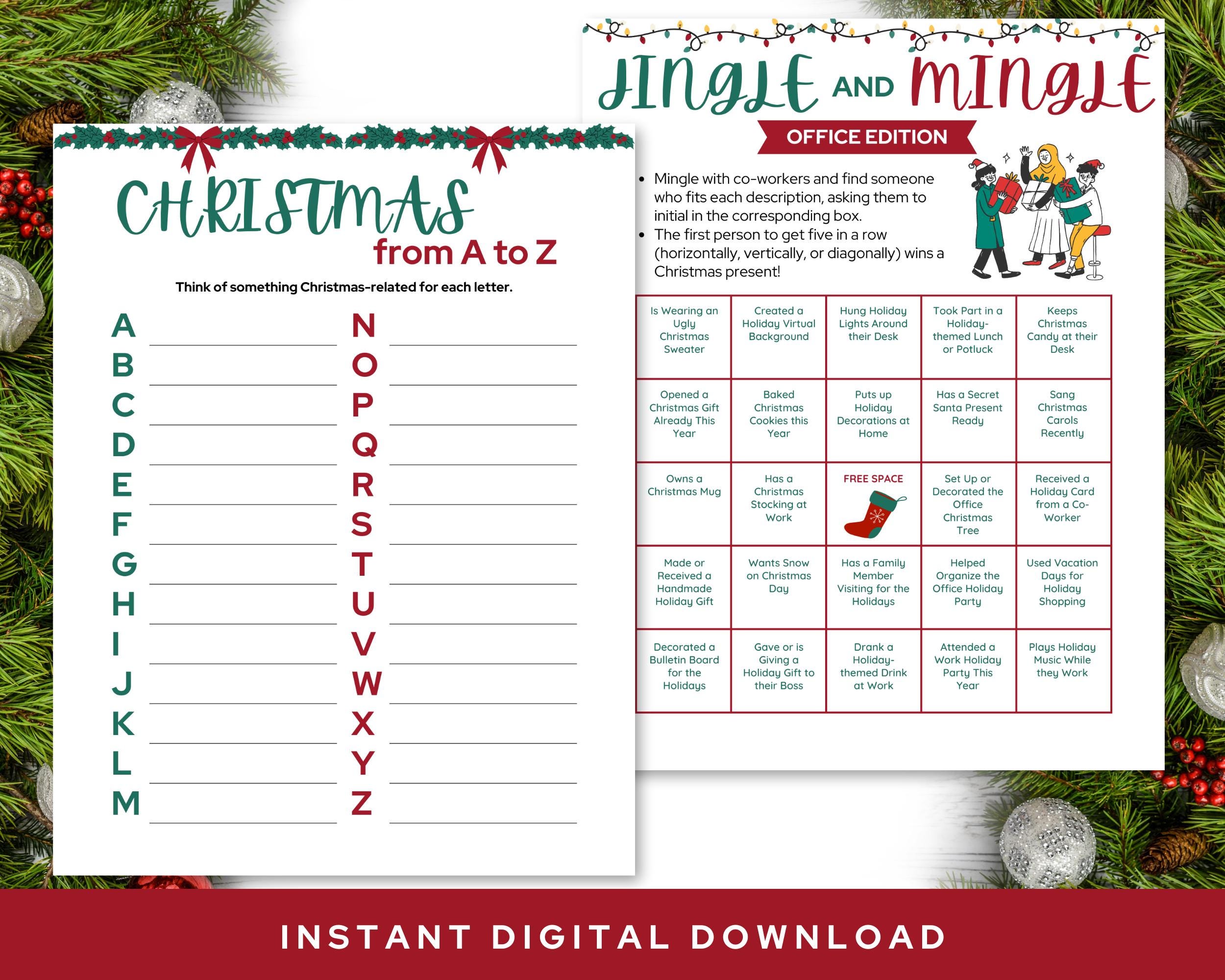 Printable Office Christmas Game Bundle | Christmas Employee Games ...