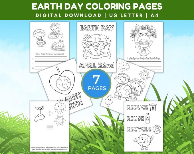 Printable Earth Day Coloring Pages | Fun Earth Day Arts and Craft ...